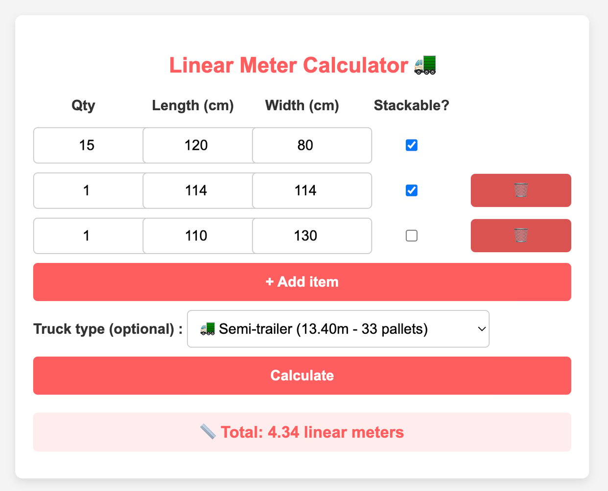 Road freight: how to easily convert your pallets into linear meters